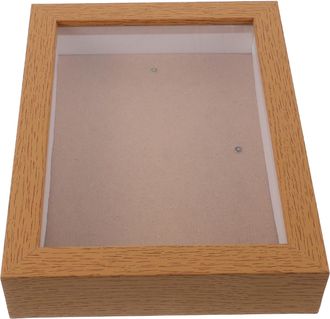 Soimiss Selbstgemacht Blumenrahmen mit 8 Zoll Innendurchmesser Holzoptik Schattenbox f&uuml;r Sammlerst&uuml;cke und Trockenblumen Tischaufsteller f&uuml;r Kreative Wohnraum