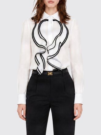 Elisabetta Franchi Viskose-Bluse mit R&uuml;schen und franz&ouml;sischem Kragen