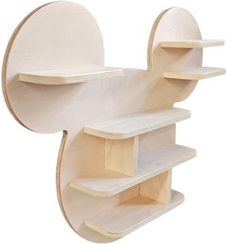 Disney Classic Micky Maus Wandregal, klein, wandmontiertes Bücher- und Aufbewahrungsregal für Kinder, Schweberegal aus Holz für Schlaf- und Spielzimmer, schw