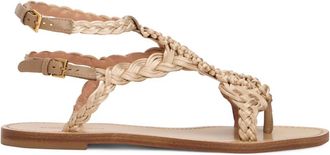 Alberta Ferretti Femme, Chaussures, Beige, Taille: 37 1/2 EU Tongs tress&eacute;es