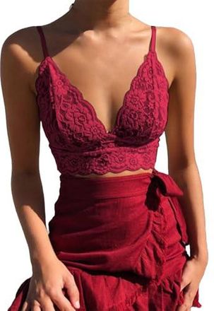 Generic Soutien-gorge en dentelle pour femme | Soutien-gorge confortable pour femme - Haut bandeau respirant - Camisole sexy en dentelle - Grande taille - Sou