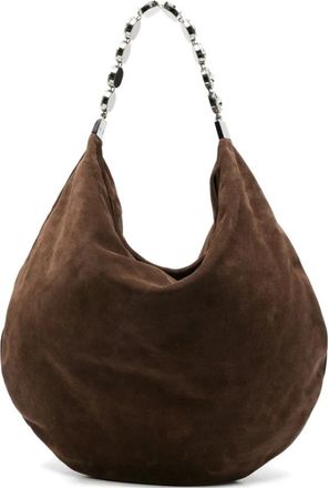 L'Alingi Femme, Sacs, Brun, Taille: ONE Size Sac en Daim Marron avec Cristaux et Poign&eacute;e Haut