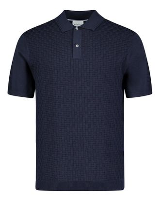 Roy Robson Strick-Poloshirt aus einem Baumwoll-Mix mit strukturierter Vorderseite in