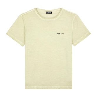 Dondup Gr&uuml;nes T-Shirt mit Rundhalsausschnitt und Logo - - Tops - Herren - Gr&uuml;n - M