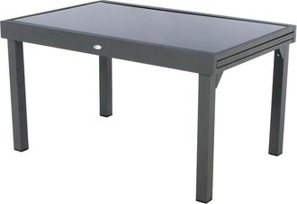 Hesperide Hesperide - Table de jardin extensible Piazza anthracite & graphite 10 places en aluminium traité époxy - Hespéride