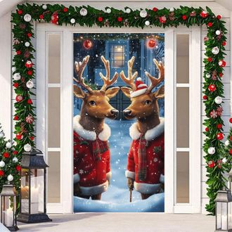 Generic Weihnachten T&uuml;r Abdeckung Dekoration Weihnachtsmann Weihnachtsbaum Hintergrund T&uuml;r H&auml;ngen Weihnachten Deko Weihnachtsdeko T&uuml;r Aussen Weihnachtsdeko Ba