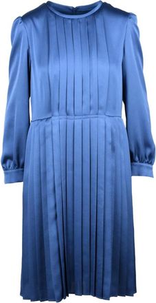 Max Mara Femme, Robes, Bleu, Taille: 38 FR Schermo Pleated Dress