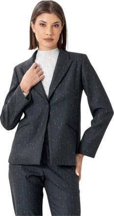 Kocca Femme, Vestes, Gris, Taille: 38 FR Veste Chic Style Blazer &Eacute;tincelante