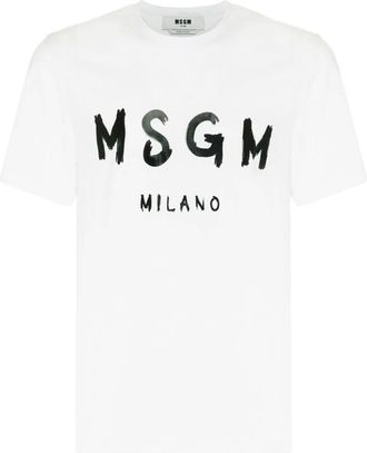 Msgm Msgm, Homme, Tops, Blanc, Taille: L Milano Graphic T-Shirt