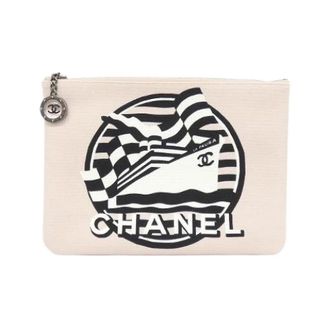 Chanel Pochette en toile Pre-owned - Femme - Pre-owned - Beige - Taille: ONE Size