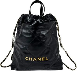 Chanel Sac &agrave; dos vintage en cuir Pre-owned - Femme - Pre-owned - Noir - Taille: ONE Size