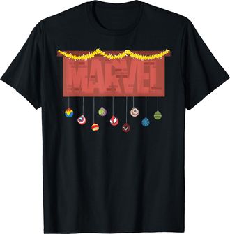 MARVEL Logo Holiday Christmas Avengers Super Hero Ornaments T-Shirt
