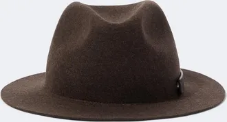 Ermenegildo Zegna Fedora-Hut aus Wolle mit Leder