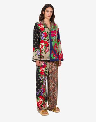 Moschino Pantalon en soie imprim&eacute; - Multicoloured