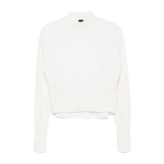 Pinko Pinko, Femme, Pulls, Blanc, Taille: 36 FR Pull Col Roulé Blanc en Laine et Cachemire
