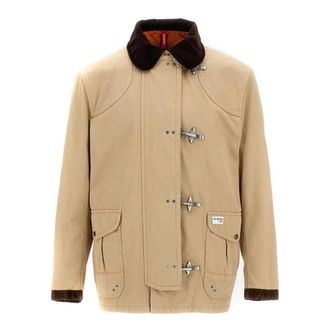 Fay Beiger Baumwollmantel mit Taschen - - Jackets - Herren - Beige - XS