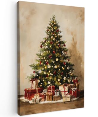 MuchoWow &copy; Weihnachtsdeko Leinwandbilder Gro&szlig; 80x120 cm XXL Wall Art Decoration Bilder Weihnachtsgeschenke f&uuml;r die Wand Deko Canvas Painting Wanddekoration Woh