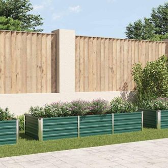 vidaXL Vidaxl - Lit sur&eacute;lev&eacute; de jardin Acier galvanis&eacute; 240x80x45 cm Vert