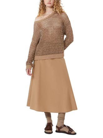 Weekend by Max Mara Cotton-Poplin A-Line Skirt - Beige