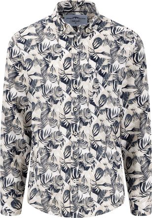 Fynch-Hatton Hemd aus Leinen mit botanischem Muster Sand/L