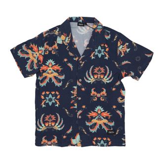 Dolly Noire Batik Bowling Hemd Schwarz/Multi - - Shirts - Herren - Mehrfarbig - S