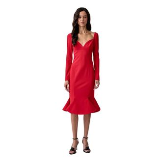 Pinko Pinko - Robe midi sir&egrave;ne - Femme - Robes - Rouge - Taille: 40 FR