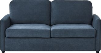 Beliani Schlafsofa mit Matratze Stoff blau 3-Sitzer ausklappbar Bennas