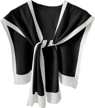 Generic Poncho Femme Hiver Chaud Chale Femme Hiver Chaud Cape Femme Effet enveloppant Ch&acirc;le Tricot&eacute; L&eacute;ger Doux Polyvalent Quatre Saisons Ext&eacute;rieur D&eacute;contract&eacute;