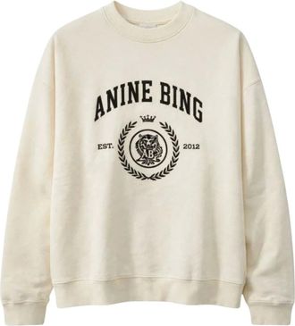 Anine Bing Femme, Sweatshirts et sweats &agrave; capuche, Beige, Taille: 40 FR Miles SweaT-shirt Collegiate