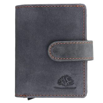 Greenburry Geldbörse Vintage original RFID card slider coin steelblue/orange