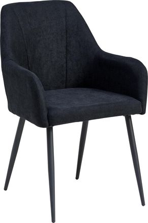 MID.YOU Mid.you Armlehnstuhl, Schwarz, Metall, Textil, Rundrohr, 56x87x60 cm, Esszimmer, St&uuml;hle, Esszimmerst&uuml;hle, Armlehnenst&uuml;hle