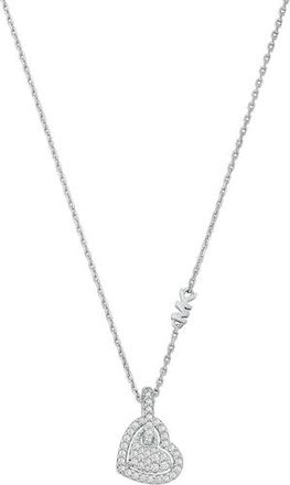 Michael Kors Collier pendentif pour femme en argent orné de pierres semi-précieuses avec fermoir anneau à ressort