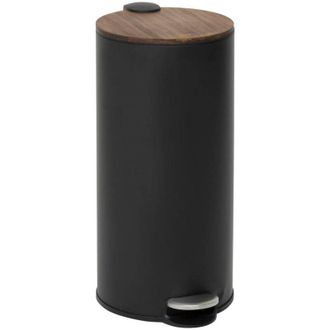 5five Simply Smart Poubelle modern color avec pedale 30l noir et acacia 29,2x37,7x59,5 cm - 5five