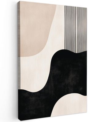 MuchoWow © Wandbilder Klein 20x30 cm Mini Schlafzimmer Home Deko Wohnung Bild Wohnzimmer Fotoleinwand Wand Bilder Leinwand Wall Decor Abstrakt - Japandi - Beig