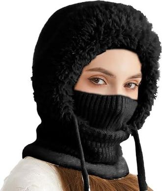 Generic Bonnet dhiver Confortable et Chaud avec Capuche - R&eacute;glable, &eacute;l&eacute;gant, Respirant, Coupe-Vent, Cache-Oreilles doubl&eacute; en, randonn&eacute;e, randonn&eacute;e, Escalade, 