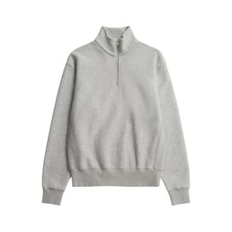 Norse Projects Flossli Relaxed Baumwoll-Woll-Pullover mit halbem Rei&szlig;verschluss - - Sweatshirts & Hoodies - Herren - Grau - S