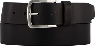 HUGO BOSS Herren Gürtel schwarz Glattleder