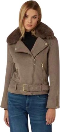 Guess Femme, Vestes, Brun, Taille: 36 FR Leather Vestes