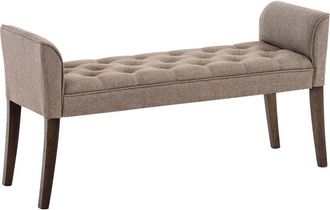 Clp Banquette style Chersterfield Cleopatra en tissu Taupe Antique foncé