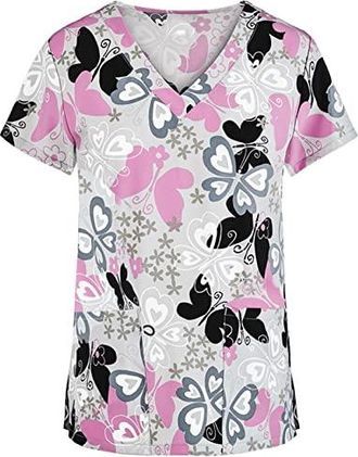 Generic Mes Commandes,Blouse Aide Soignante Femme T-Shirts à Manches Courtes Femme Blouse Medicale Femme Grande Taille Chemisiers et Blouses Femme Hauts à Et 