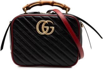 Gucci Hobo Bags - Small GG Marmont Matelasse Diagonal Leather Torcho - Gr. unisize - in Schwarz - f&uuml;r Damen