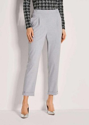 Madeleine Schlupfhose Kurzgr&ouml;&szlig;e: Elastische Bundfaltenhose, 7/8-L&auml;nge Chinohose mit Bundfalten und konischem Schnitt, verk&uuml;rzte L&auml;nge