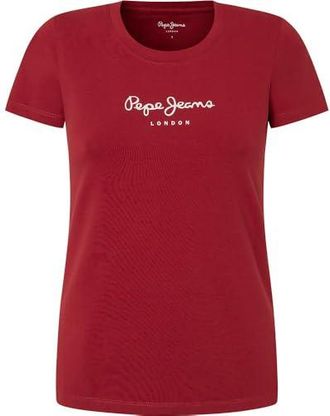 Pepe Jeans London New Virginia SS N T-Shirt, Rouge brûlé, XXS Femme