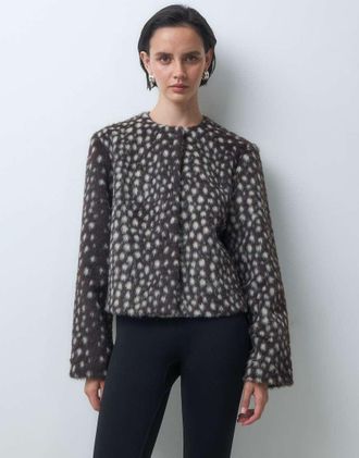 Asos veste sans col en faux-fur effet peau de poney noire