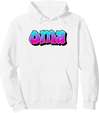 BDAZ Oma Grandmother Graffiti Personalisierter Name Gr&uuml;n Rosa Frauen Pullover Hoodie