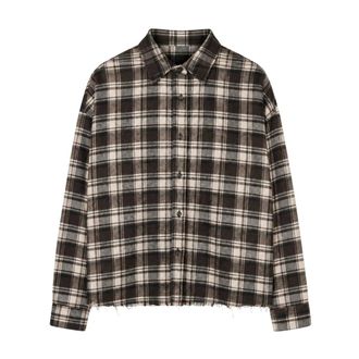 Laneus Oversize Check Flannel - Femme - Blouses et Chemises - Brun - Taille: 38 FR