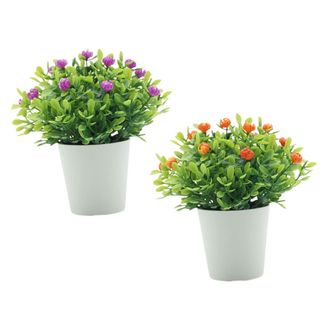 PartyKindom 2st&uuml;cke K&uuml;nstlicher Bonsai Pflanzendekoration Realistisch K&uuml;nstliche Gr&uuml;npflanzendekoration Wohn Deko Schreibtisch Schmuck K&uuml;chen Fensterbank Ornament