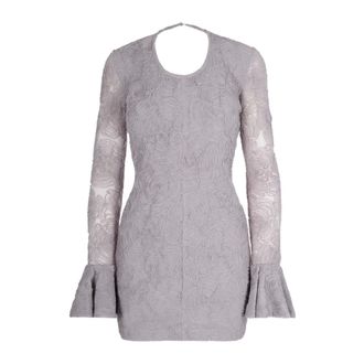 Rotate Rotate Birger Christensen, Femme, Robes, Gris, Taille: 38 FR Mini-robe en tulle stretch &agrave; appliqu&eacute;s floraux