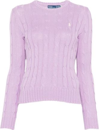 Polo Ralph Lauren Femme, Pulls, Violet, Taille: 36 FR Pull en maille &agrave; col rond