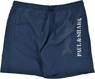Paul & Shark 21415060-013 Mega Shark Reflex Short Boxer Mer Homme Beach-Wear Bleu Marine Regular Fit, bleu, 4XL